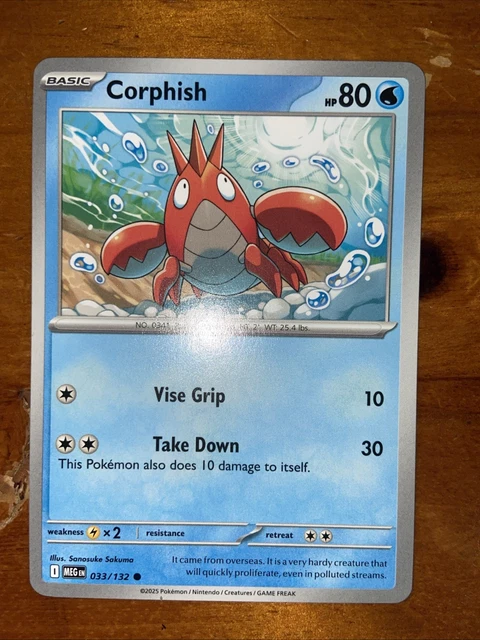POKÉMON TCG CORPHISH Card Mega Evolutions MEG 033/132 2025 NM $0.10 ...