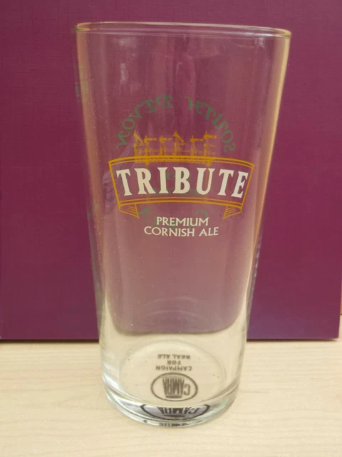 ST AUSTELL BREWERY Tribute Premium Cornish Ale CAMRA pint glass ...