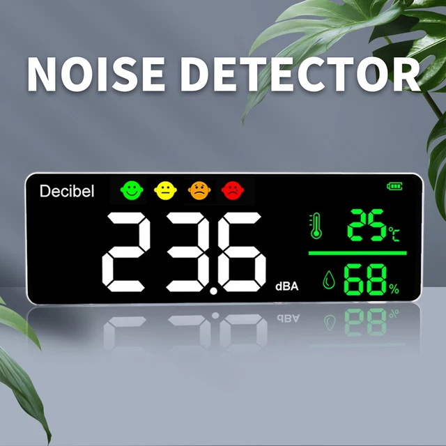 SMART LED WALL Mounted Noise Detector Digital Decibel Sound Meter 30 ...