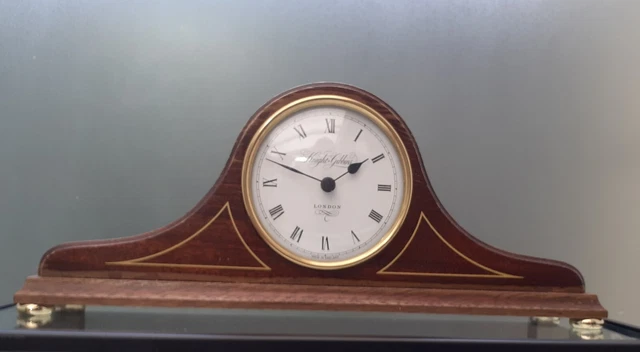 VINTAGE KNIGHT & Gibbins Napoleon Mantel Clock in Wooden Case. Battery ...