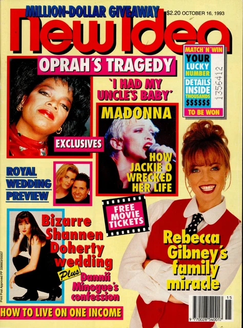 NEW IDEA MAGAZINE Australia - October 16, 1993 - Oprah, Madonna ...