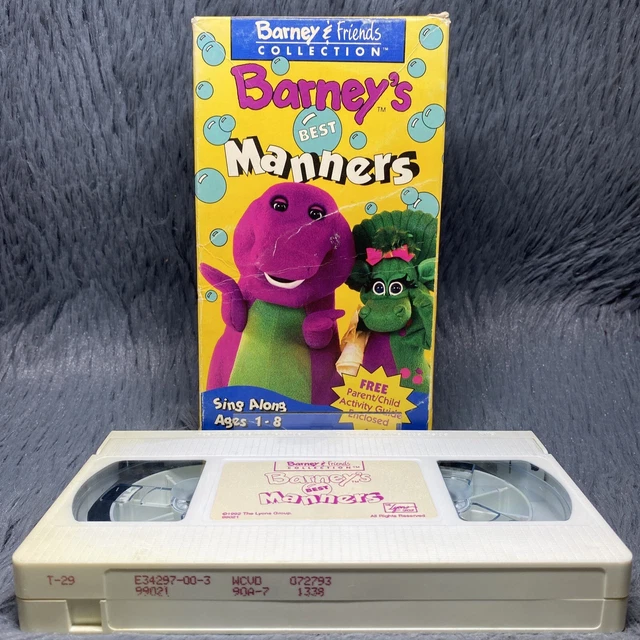 BARNEY & FRIENDS Barneys Best Manners VHS 1993 Baby Bop Lyons Sing ...