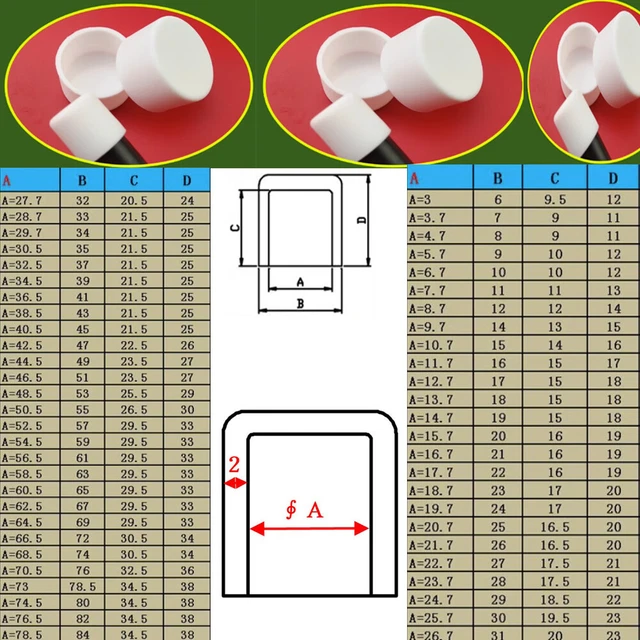 BLACK END CAP Silicone Rubber Blanking Stopper Cover for Pipe Tube ID 2 ...