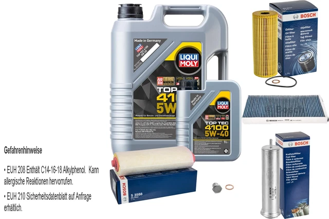 BOSCH INSPECTION SET 6L Liqui Top Moly Tec 4100 5W-40 pour BMW série 5_ Touring EUR 167,16 ...