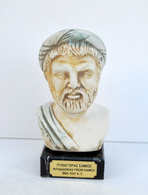 ANCIENT GREEK PYTHAGORAS philosopher Mathematician sculpture bust ...