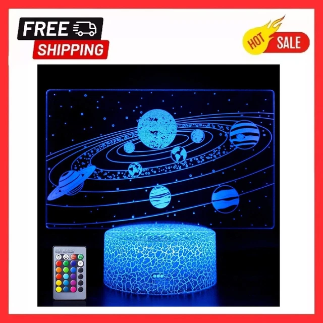SOLAR SYSTEM 3D Night Light,Universe Space Illusion Lamp,16 Colours ...
