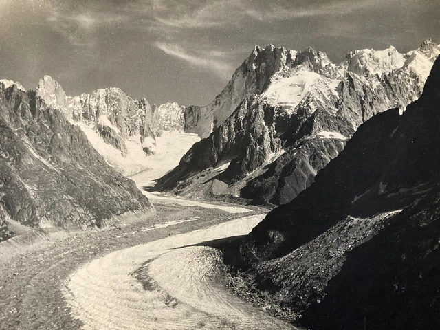 TRES BELLE PHOTO Originale HENRI LAULAGNET SIGNEE 40 cm MER DE GLACE ...