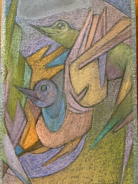 VERY NICE DRAWING Expressionism 1991 Frédéric Gisselbrecht Bird ...