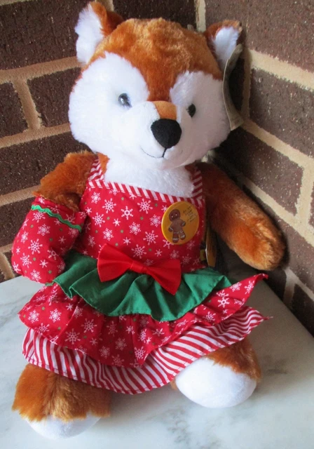 BUILD A BEAR Sly Fox Stands 18"-Christmas Apron+Mitt-Do you know the ...