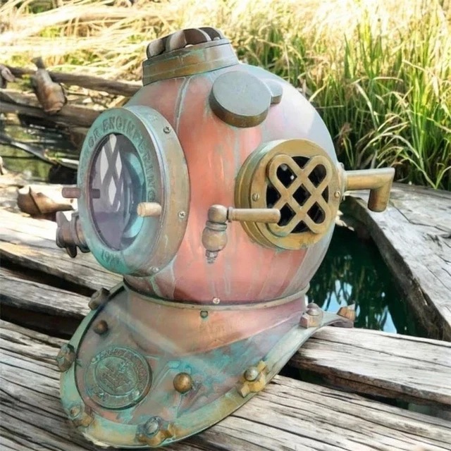 VINTAGE RARE ANCIEN casque de plongée Mark V Navy Us Sea Deep Scuba ...