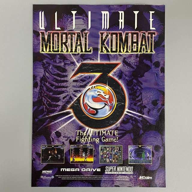 ULTIMATE MORTAL KOMBAT Sega Mega Drive super nintendo 1996 Vintage ...
