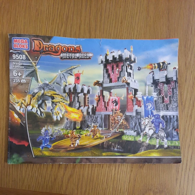 MEGA BLOKS 9508 Dragons Metal Ages Draigar Fortress Instruction Manual ...