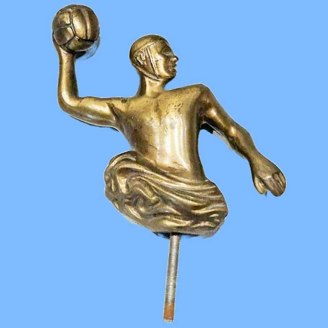 SCULPTURE STATUE BRONZE joueur water-polo trophée mascotte décoration ...