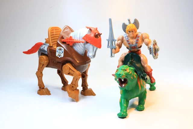 VINTAGE HE-MAN 1981 MOTU Stridor Battle Cat Armored Horse Mattel Rare ...
