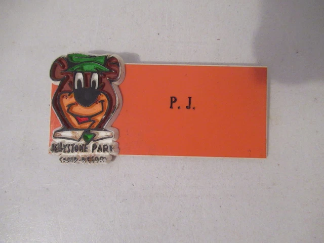 VINTAGE JELLYSTONE PARK "Camp Resort" Employee Name tag Yogi bear $16. ...