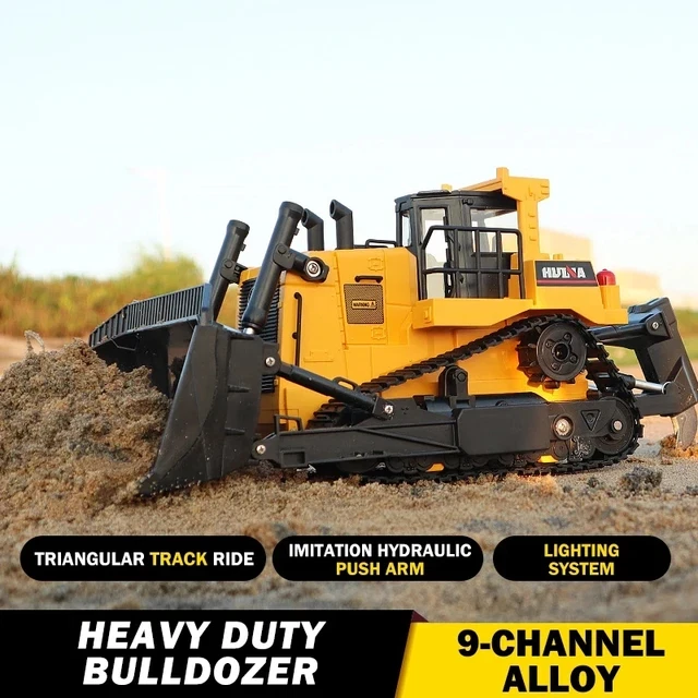HUINA 1554 RADIO Controlled bulldozer RC truck construction vehicle ...