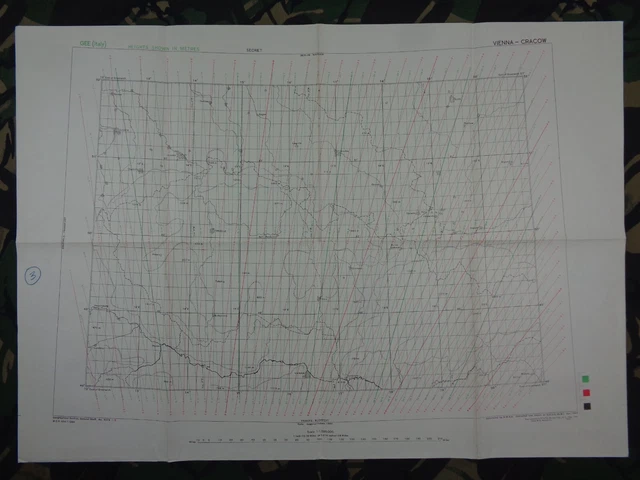 WW2 &SECRET& RAF map for "GEE" Navigation System (DRESDEN, KRAKOW ...