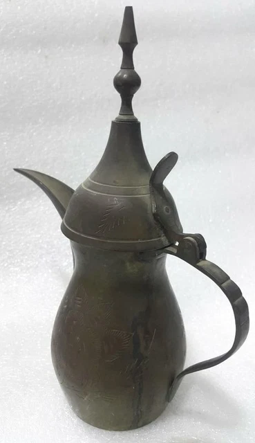 ANTIQUE VINTAGE BEDOUIN Arabic Syrian Dallah Brass Copper Coffee Pot ...
