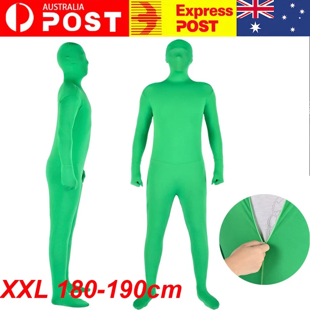 STRETCHY BODY GREEN Screen Suit Invisible Effect for Movie Halloween ...