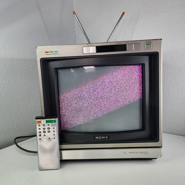 SONY TRINITRON KV-1222R 12" Color CRT, Woodgrain, Japan '83, VHF/UHF ...