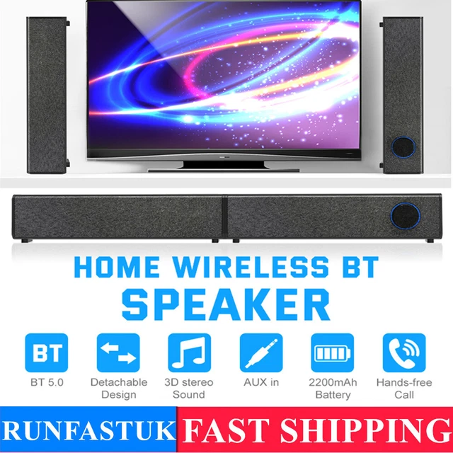SPLIT TV SOUNDBAR Subwoofer Speaker Wireless Bluetooth Sound Bar Home ...