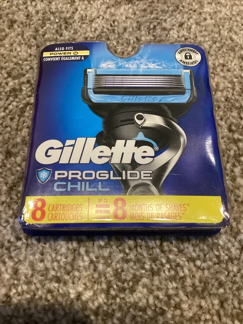 GILLETTE PROGLIDE CHILL Razor Blade Cartridges New Sealed Pack of 8 ...