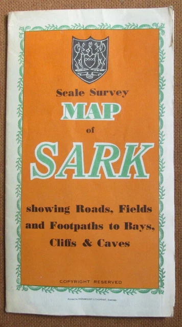 SCALE SURVEY MAP Of Sark R. M. Titford 1979 Roads Fields & Footpaths To ...