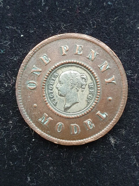QUEEN VICTORIA 1844 One Penny Model Coin High Grade-74- £49.99 ...