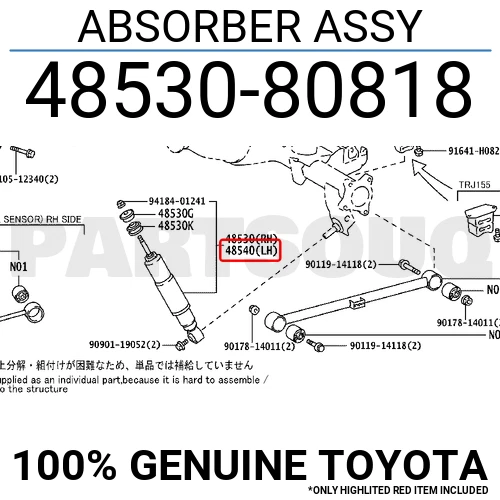 4853080818 GENUINE TOYOTA ABSORBER ASSY 48530-80818 EUR 60,36 - PicClick DE