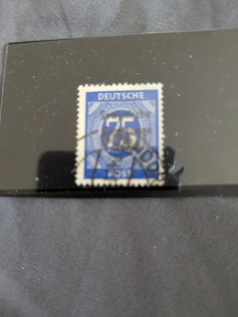 BRIEFMARKE DEUTSCHE POST, 75 Pfennig, cancelled Soviet zone overprint £ ...