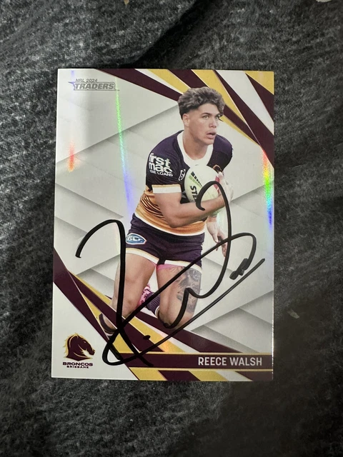 SIGNED REECE WALSH Brisbane Broncos 2024 NRL Traders Parallel Card £18. ...