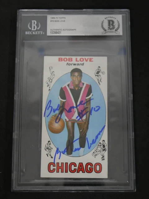 BOB LOVE 1969-70 Topps #78 Signé Et Inscrit "Butterbean" Bas Coa ...