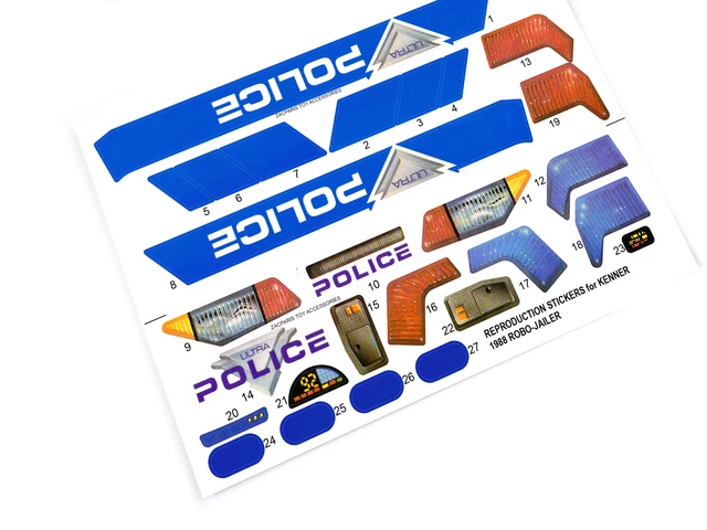 REPLACEMENT STICKERS FOR ROBOCOP ULTRA POLICE ROBO JAILER Kenner $9.00 ...