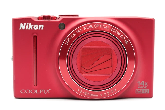 [NEAR MINT] NIKON COOLPIX S8200 red Compact Digital Camera zoom lens ...