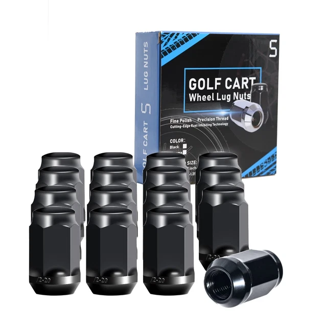 GOLF CART WHEEL Lug Nuts Standard 1/2"-20 for EZGO & Club Car (16 Pack ...