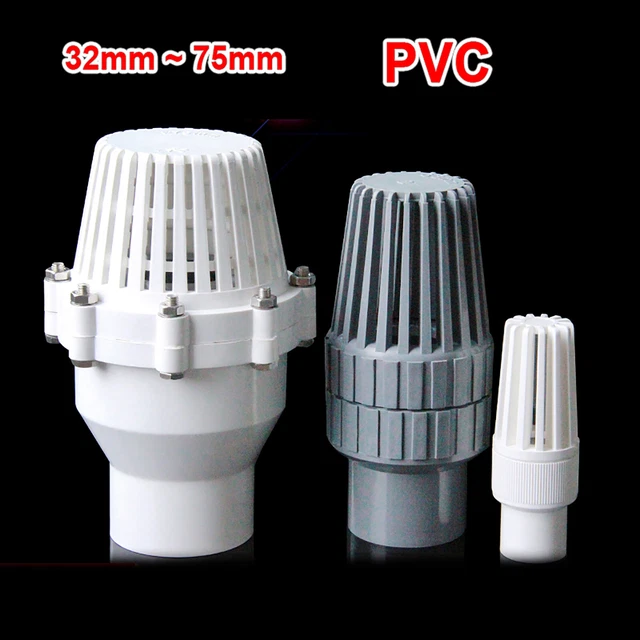 PVC CHECK VALVE Bottom Valves One Way Non-return Strainer Pressure Pipe ...