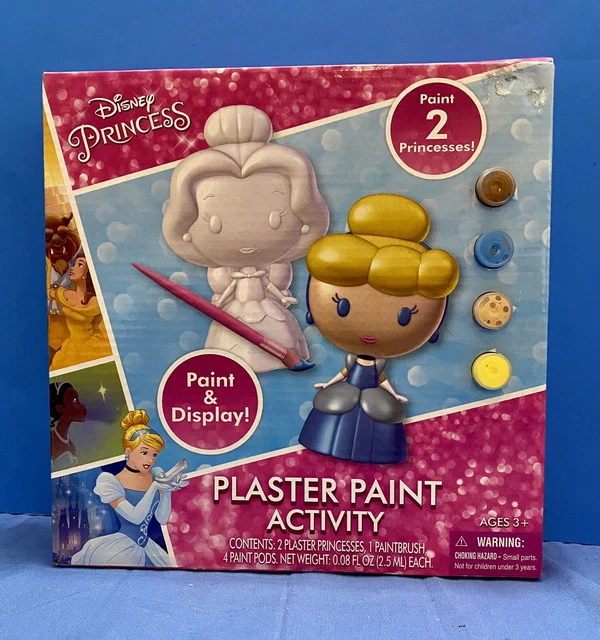 DISNEY PRINCESS PLASTER Paint Activity Kit Cinderella & Belle w/Paint ...