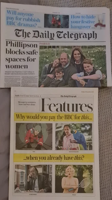 THE DAILY TELEGRAPH 19th December 2025 19/12/25 Rory McIlroy Wins SPOTY ...