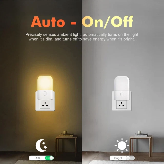 GRIFEMA NIGHT LIGHT Plug-In with Dusk to Dawn Sensor, Warm White £11.82 ...