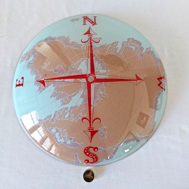 VINTAGE GLASS COMPASS Globe World Map Ceiling Light Hanging SHADE £113. ...
