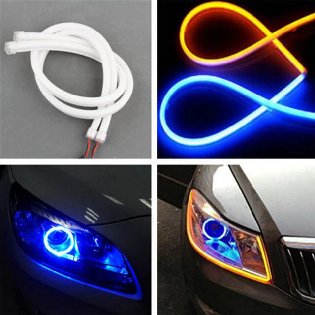 60CM DRL FLEXIBLE LED Tube Strip Daytime Running Lights Car Parking ...