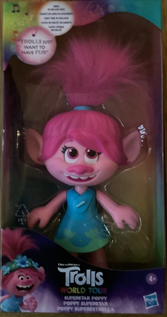 HASBRO DREAMWORKS TROLLS World Tour Superstar Poppy Singing Troll Sound ...