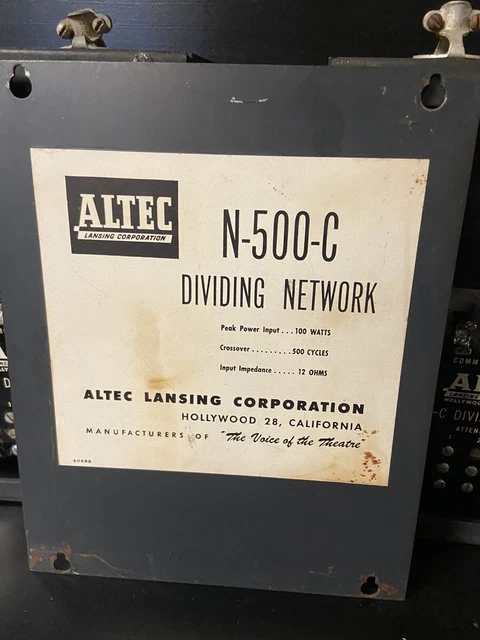 ALTEC HOLLYWOOD N500C / N 500 C Dividing Networks/Crossovers £890.00 ...