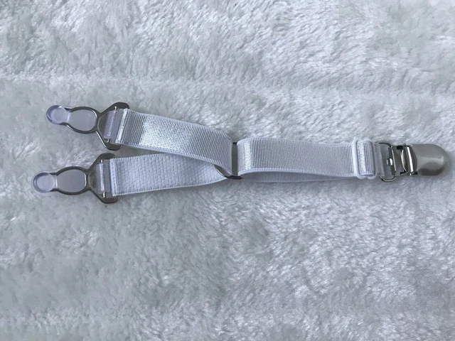 1 PORTE JARRETELLE à l'unité clip Y amovible détachable élastique blanc ...