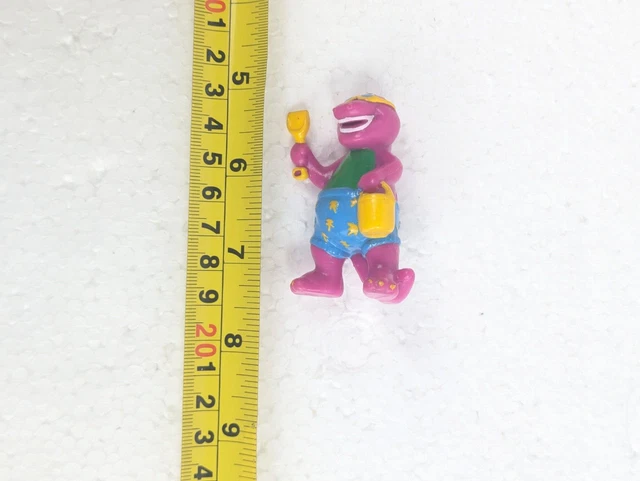 BARNEY AND FRIENDS 1993 Beach Barney & Rain suit Barney PVC Toy Figure ...