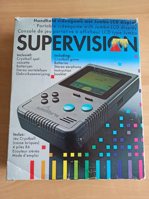 RARE CONSOLE SUPERVISION Watara Audiosonic en boîte + 2 jeux Handheld ...