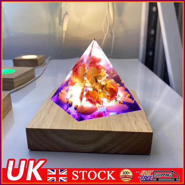 CRYSTAL GLASS ARTWORK Lights Display Base Wooden Light Base Stand (8cm ...