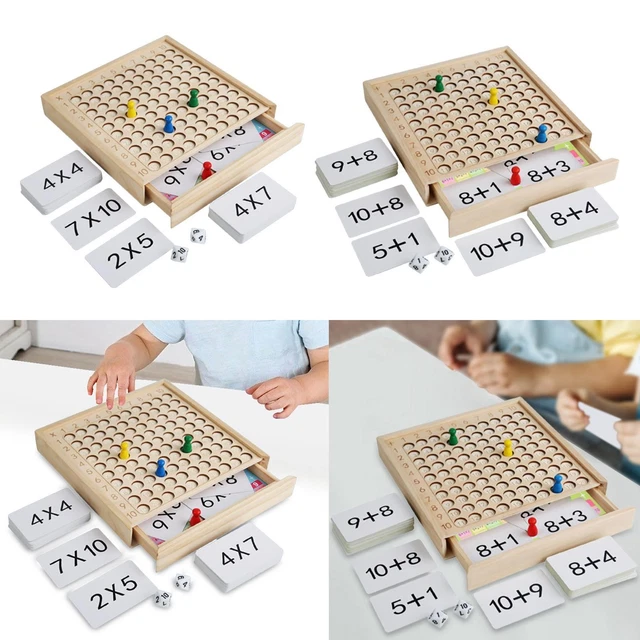 WOODEN MATH BOARD Multiplication Board Game Table Chart Math Game Math ...