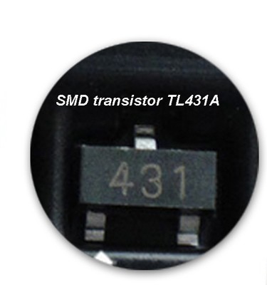 SMD TRANSISTOR TL431A ou TL431 SOT23 marquage 431 régulateur tension IC ...