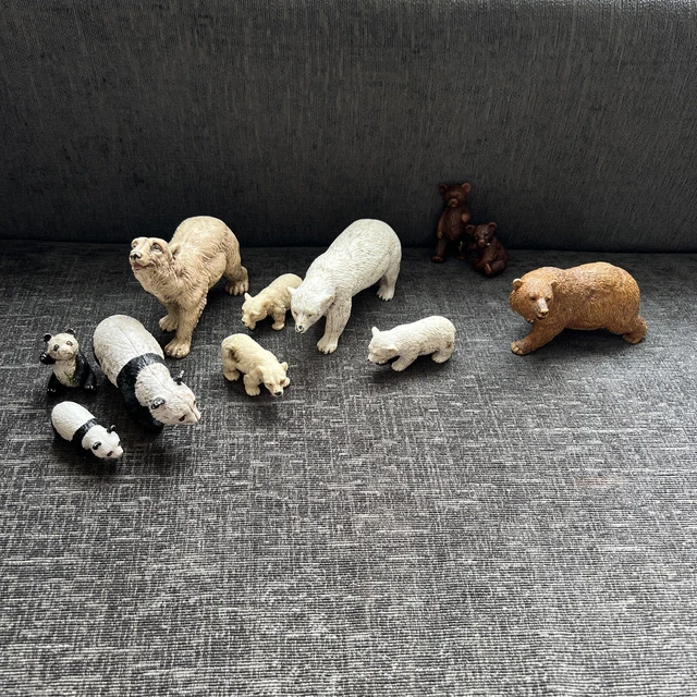 VINTAGE ELC/AAA ANIMAL Figures Brown Bear Polar Bear Panda Bundle £7.50 ...